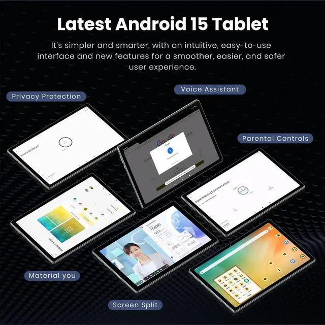 Tablet 10.1 Inch Android 15 Tablet Octa-Core, 16GB RAM+64GB ROM 1TB ...