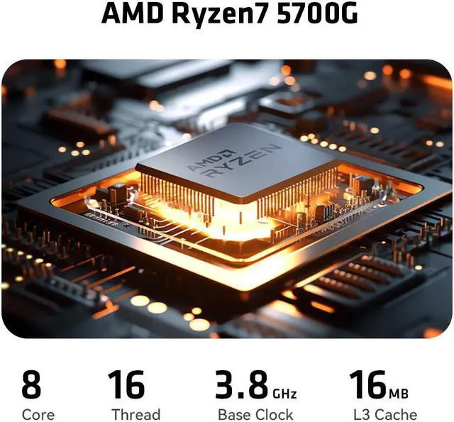 AOC All-in-One Gaming Computer PC 27" FHD AMD R7 5700G SSD Processor up ...