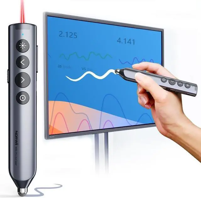 N10 Bluetooth Presentation Remote with Stylus Pen for Touch Screen ...