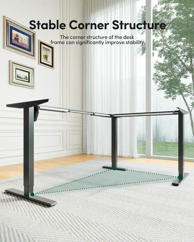 FEZIBO L Shaped Electric Standing Desk, 63x48 inch Large with Drawers ...