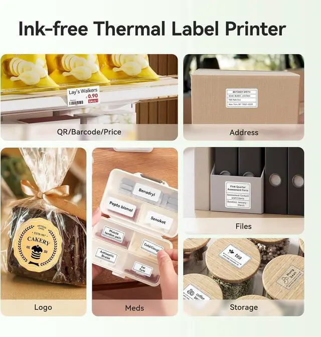 B21 Pro Sticker Printer, 300DPI, Fun APP, Portable Inkless Label ...