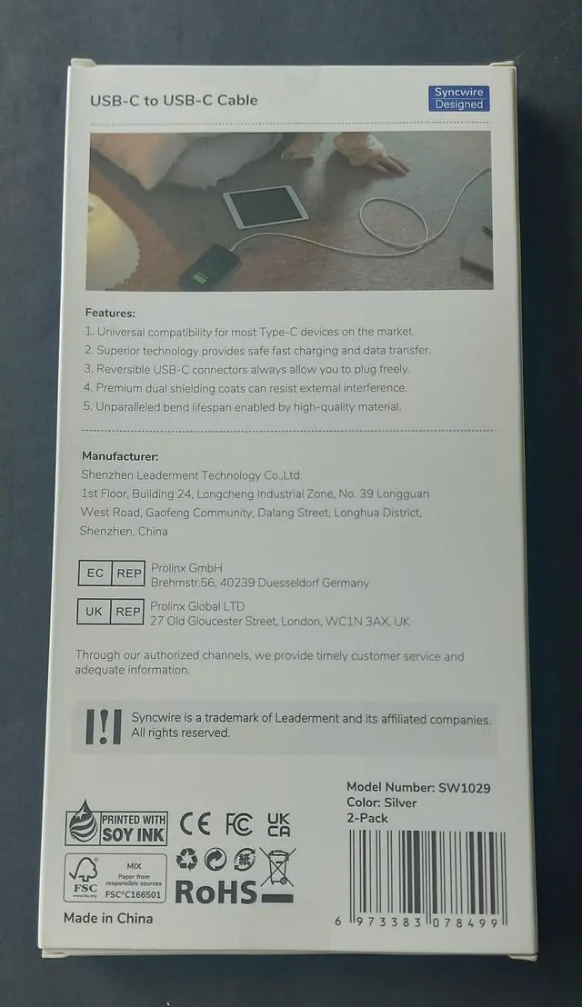 Syncwire link 200 series 2M Type C to Type C Cable - Newegg.com