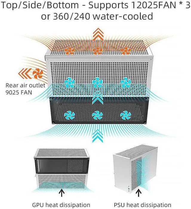 ZZEW C3P MATX/ITX Computer Case, Silver Full Aluminum Micro ATX Mini ...