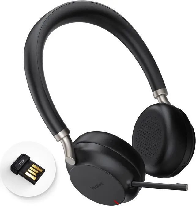 Yealink BH72 Lite Bluetooth Headset with Microphone Wireless Headset Teams Zoom Certified Office Headphone with Noise Canceling Mic Retractable Microphone Arm for IP VoIP Phones Computer PC Laptop New...
