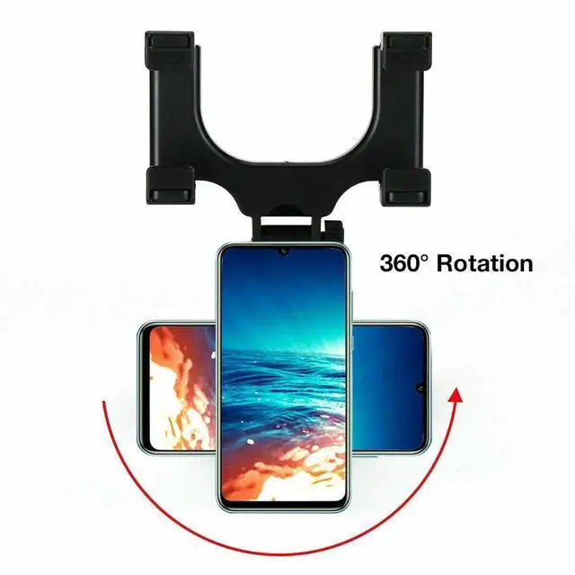 Universal 360 Rotation Car Rear View Mirror Mount Stand GPS Cell Phone ...