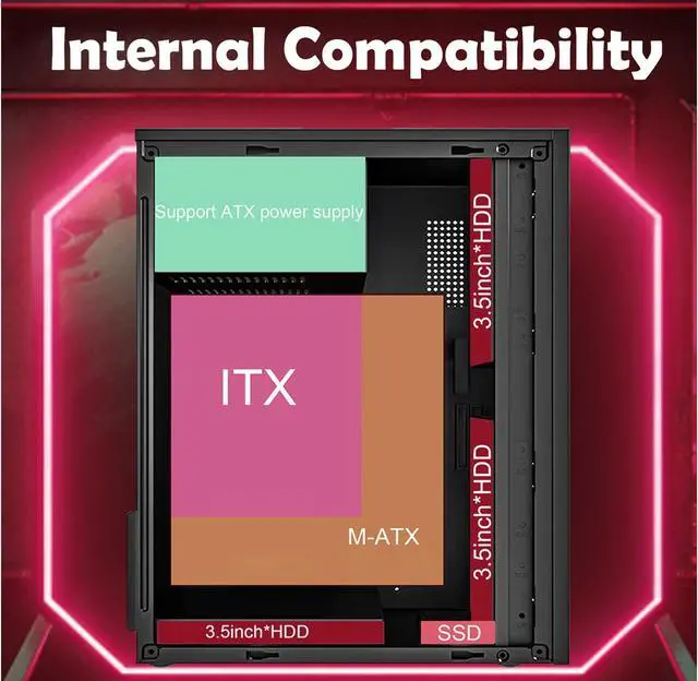 matx case,itx case,High Airflow Micro ATX PC Case, Support MATX, Mini ...