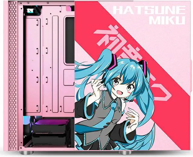 Miku Mid Tower Gaming Computer Tempered Glass Case,with USB3.0, USB2.0 ...
