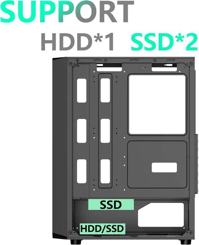 GPERHUAN Mesh Black Micro ATX Tinted Acrylic Mid Tower Computer Case ...