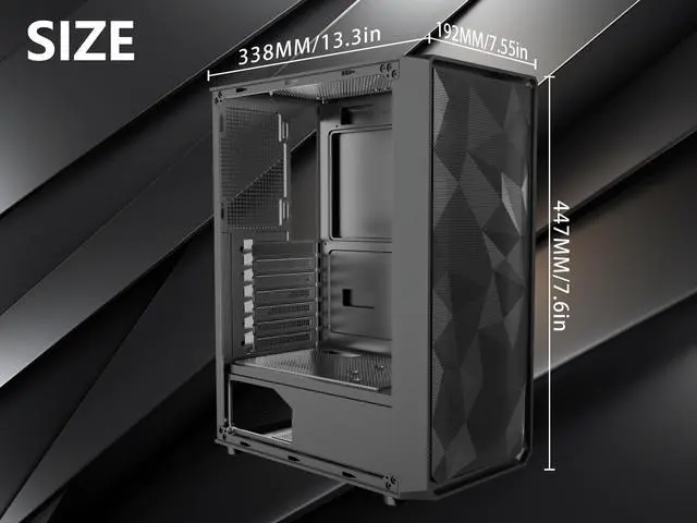GPERHUAN Mesh Black Micro ATX Tinted Acrylic Mid Tower Computer Case ...