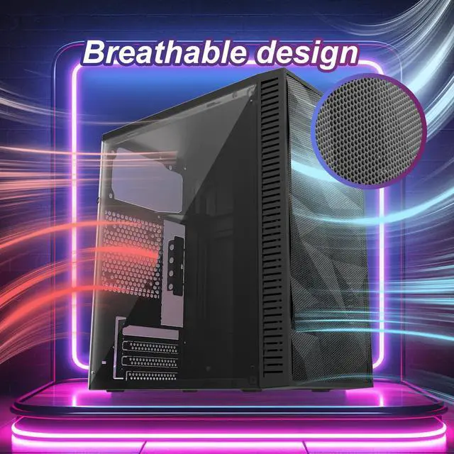 matx case with 2 fans, High-Airflow Compact Acrylic Window Mini Tower ...