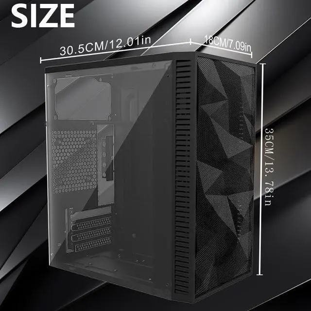 matx case with 2 fans, High-Airflow Compact Acrylic Window Mini Tower ...