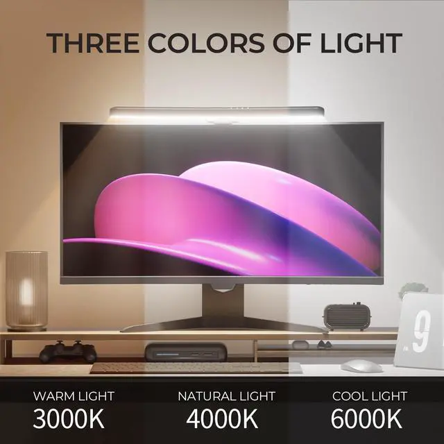 Geisofu Monitor Light Bar Curved with RGB Backlight,Computer Screen ...