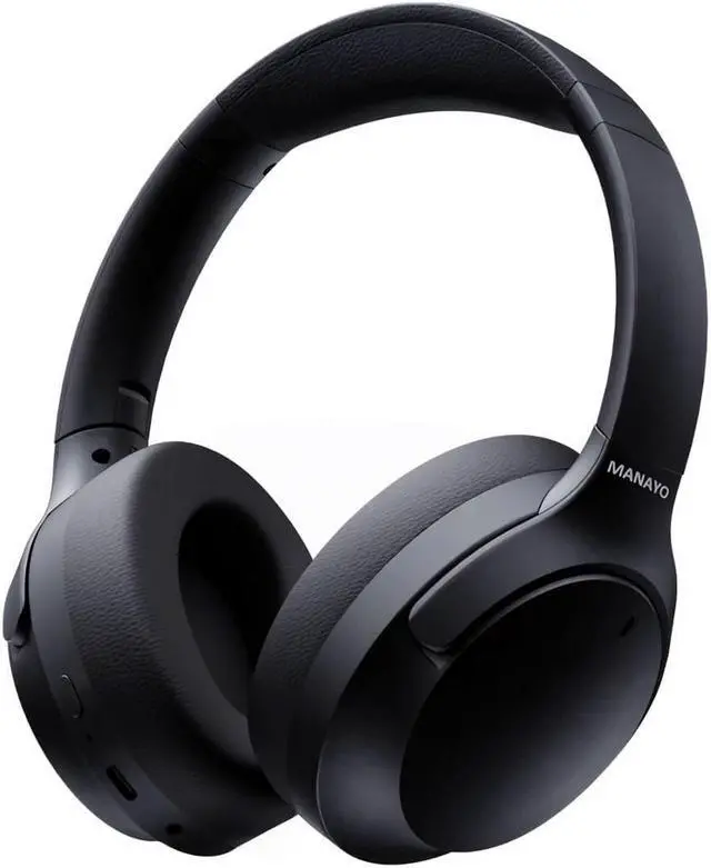 MANAYO Active Noise Cancelling Bluetooth Over Ear Headphones, Foldable ...