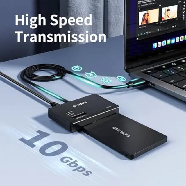 SUIDEK M.2 NVMe SSD Adapter, Type-C 10Gbps to M.2 and SATA Hard Drive Reader External M2 PCIe ...