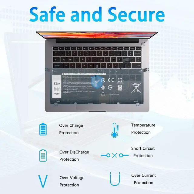 IKFJQCOA 52WH 7.6V DXGH8 Laptop Battery Compatible with Dell XPS 13 ...