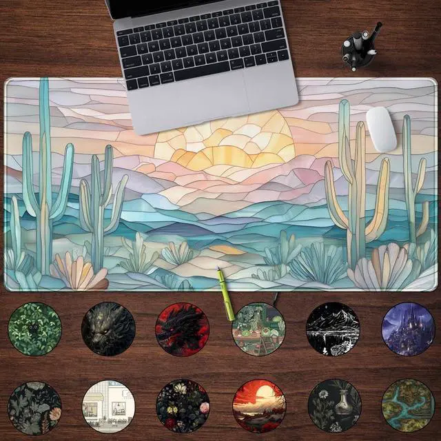 Desk Mat Gaming Abstract Ocean Desk Pad Large Mouse and Keyboard Pad ...