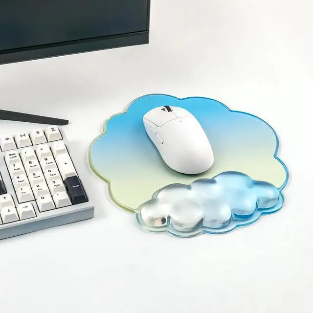 Gradient Blue Mouse Pad with Gel Wrist Support - Ergonomic Cloud Mouse ...