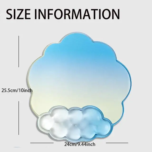 Gradient Blue Mouse Pad with Gel Wrist Support - Ergonomic Cloud Mouse ...