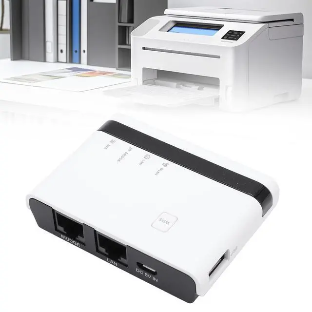 Wireless Print Server for Sharing 4 USB Printers, 10/100Mbps LAN Bridge ...