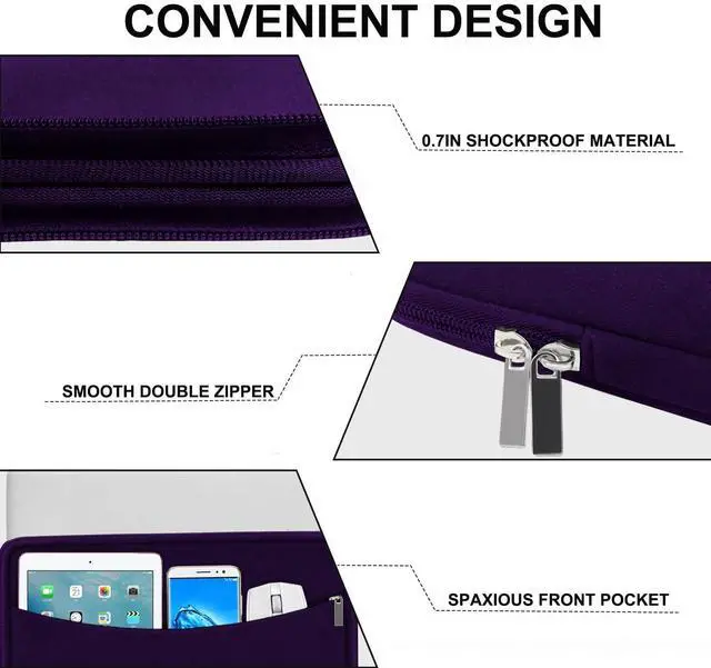 Laptop Case 14 inch, Shockproof Protective Laptop Cover Briefcase ...