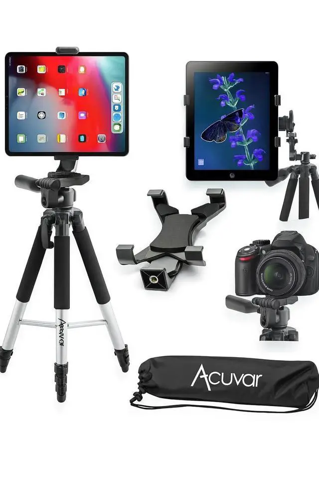 Acuvar 57" inch Pro Series Aluminum Tripod with an Tablet Tripod Mount ...