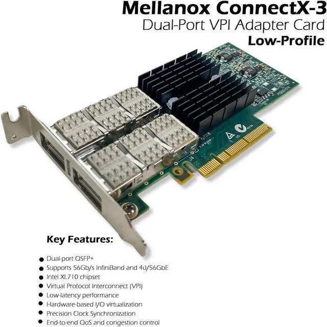 Mellanox MCX354A-FCBT CX354A ConnectX-3 VPI FDR Infiniband 40GbE QSFP ...