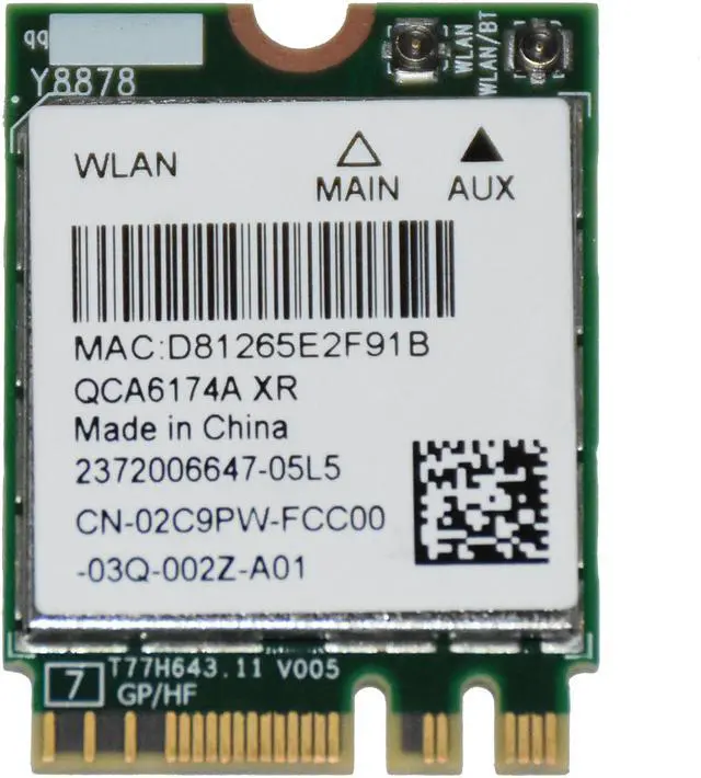 Dell Precision 5530 Qualcomm QCA6174A XR Dual Band WLAN Wifi BT5.0 M.2 ...