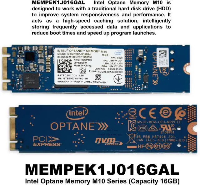 Intel Optane Memory M10 16GB Memory Card Module MEMPEK1J016GA - Newegg.com