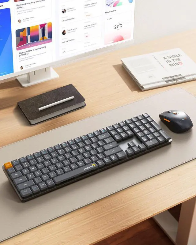 ProtoArc MECH KM200 Wireless Mechanical Keyboard Mouse, 2.4GHz Wireless ...
