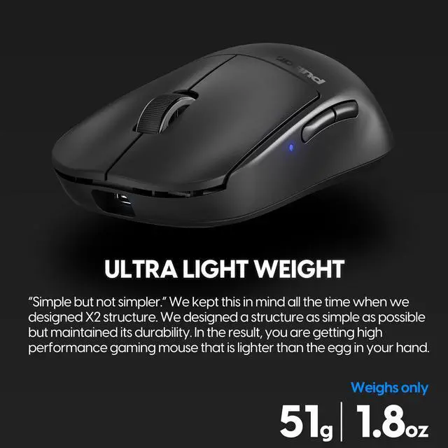 Pulsar Gaming Gears X2V2 Mini Wireless Gaming Mouse PX2211 Black 2.4GHz ...