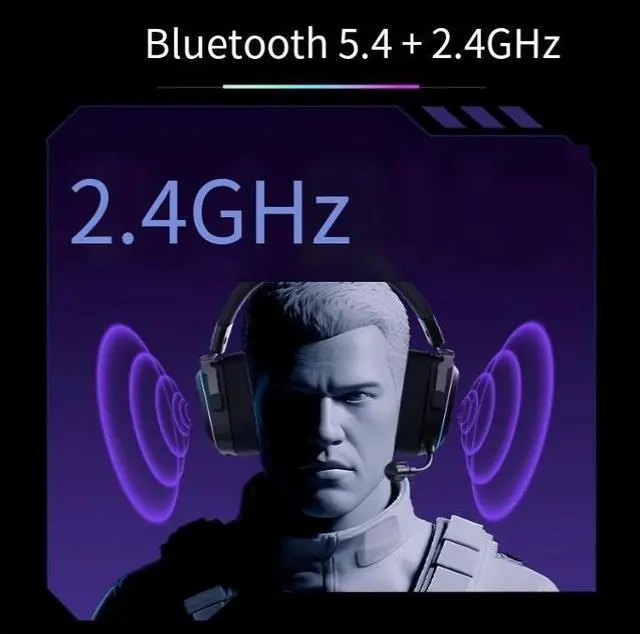 Lenovo Aurora Headphones GH10 Wireless Over-EarGaming Quad-Band ...