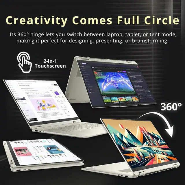 Lenovo Yoga 7 2-in-1 16" 2K Touchscreen Laptop, AMD Ryzen AI 7 350 ...