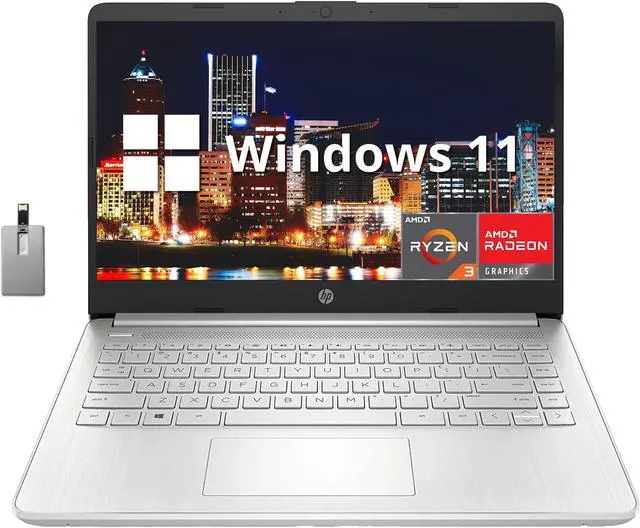 HP 14" FHD IPS-Type Lightweight Laptop, AMD Ryzen 3-3250U, 16GB RAM ...