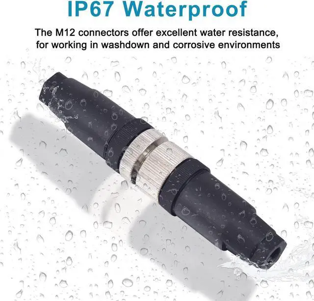 Lonlonty M12 4 Pin Male & Female Socket Panel Aviation Wire Connector ...