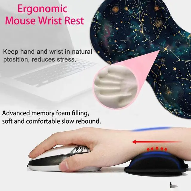 Large Gaming Mouse Pad + Mouse Wrist Rest Pad + Coaster Combination, 31 ...