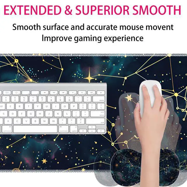 Large Gaming Mouse Pad + Mouse Wrist Rest Pad + Coaster Combination, 31 ...