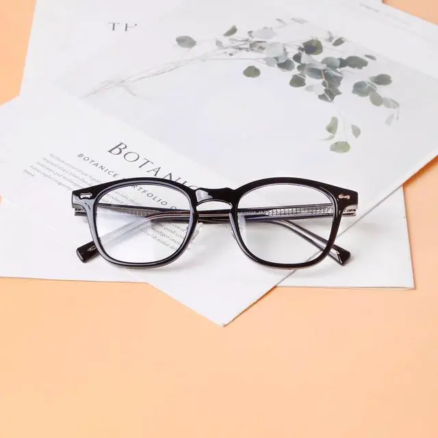 Laurinny Vintage Square Blue Light Blocking Glasses, TR90 Lightweight ...