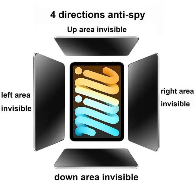 BWEDXEZ 360 Degree Matte Privacy Screen Protector for iPad Mini 7th ...