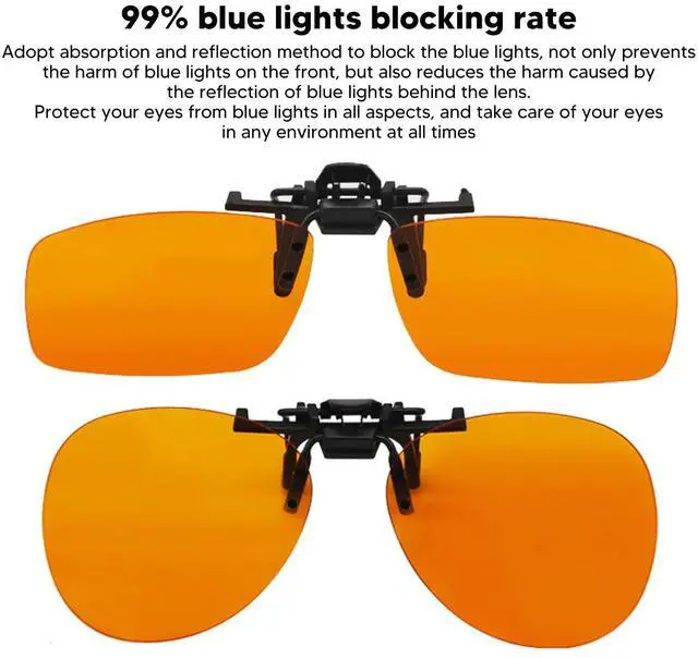 Locadence Clip On Glasses, Efficient Blue Lights Blocking 180 Degree ...