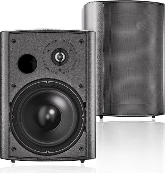6.5 Inches Indoor Outdoor Bluetooth Speakers Waterproof Wired Wall Mount Active Speakers 400 Watt for Patio Garage Deck Backyard Black