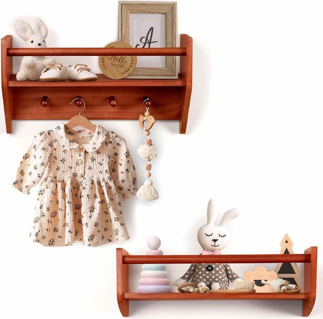 Nursery wooden shelves store