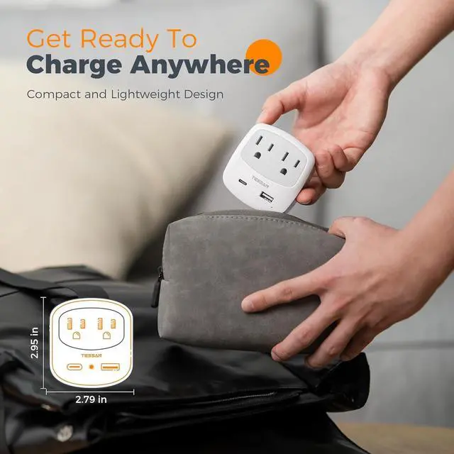 Australia New Zealand Plug Adapter, TESSAN Type I Travel Adaptor with 2 ...