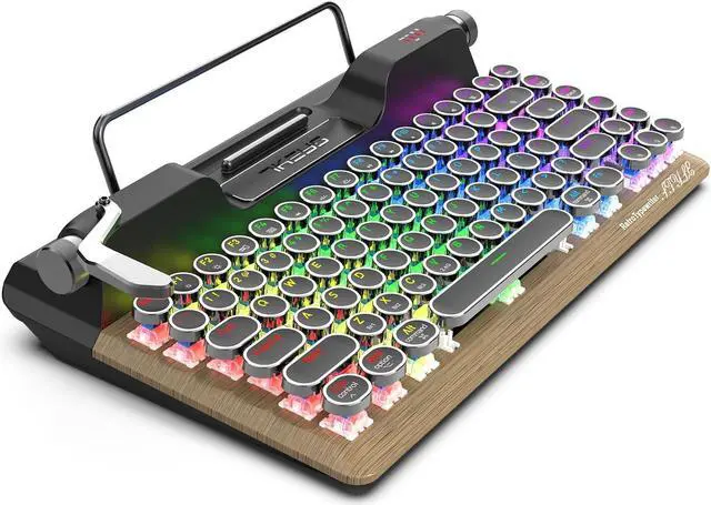 7KEYS Retro Typewriter Wireless Keyboard Style, Mechanical Keyboard ...