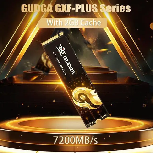 GUDGA M.2 SSD 2TB with 2GB DRAM Cache NVMe 1.4 2280 PCIe Gen4×4 Ultra ...