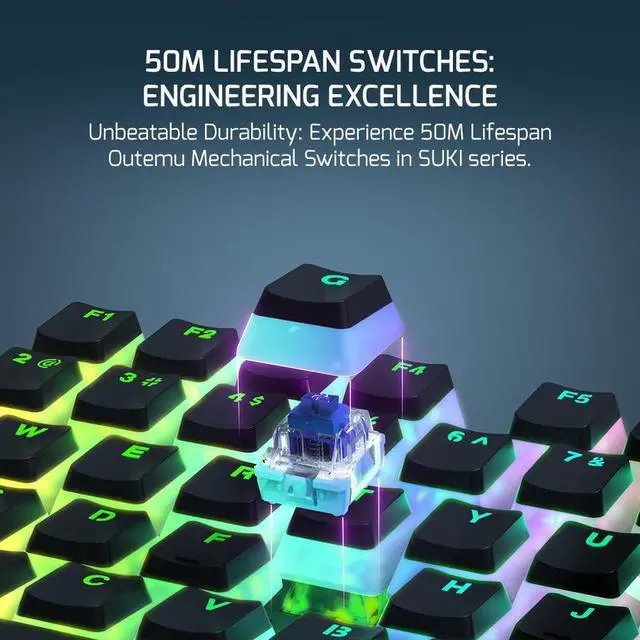 GAMEPOWER Suki TKL Wired Mechanical Gaming Keyboard, Programmable ...