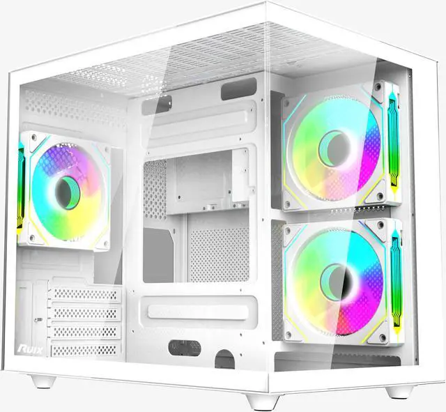 Ruix OV-502 White Color Dual USB3.0 Full View Tempered Glass Mid Tower ...