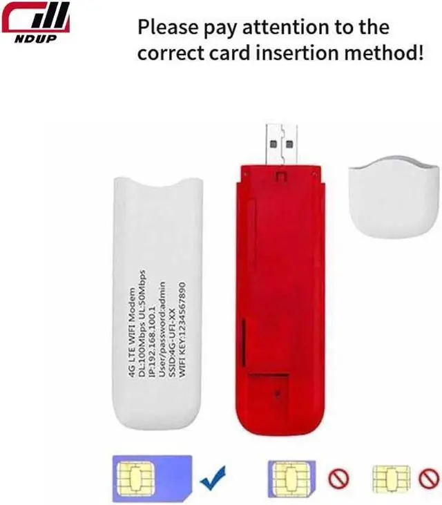 NDUP Wireless Router 4G LTE Air Card H760R- SIM Compatibility, 150Mbps ...