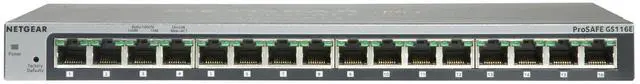 NETGEAR ProSafe Plus 16-Port Gigabit Switch,Black,GS116E-200PES ...
