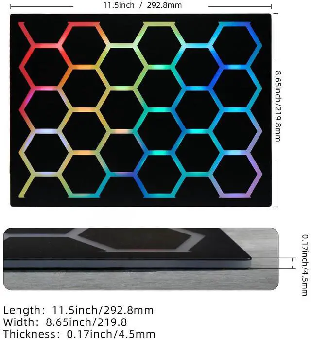 Neonaze Gaming Mouse pad with Hexagonal Glowing Pattern, RGB LED Mouse ...