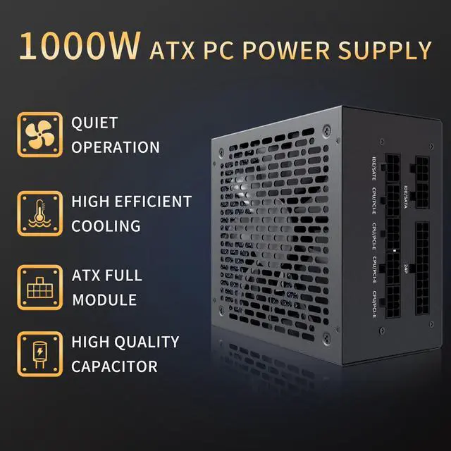 MUSETEX Power Supply 1000W, Full Modular PC Power Supply, Multi ...